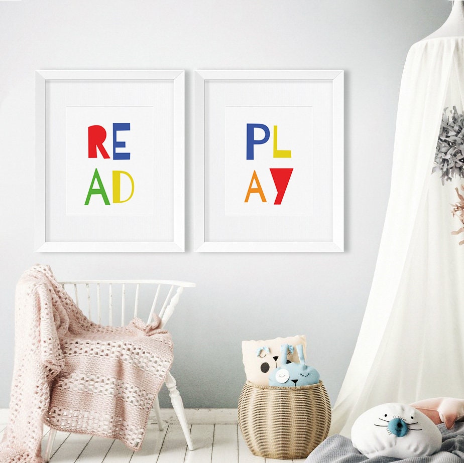 Read Poster Read Sign Playroom Printable Playroom Decor | Etsy