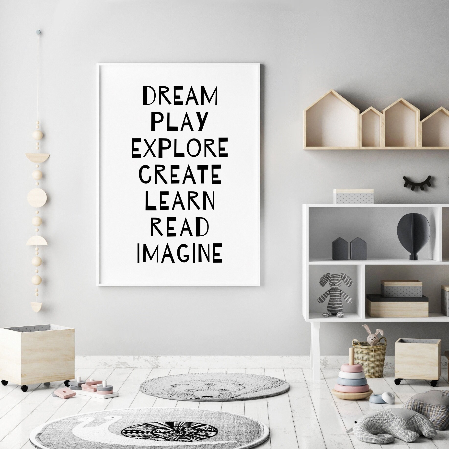 Set of 3 Printable Posters ABC Dream Play Explore Create - Etsy