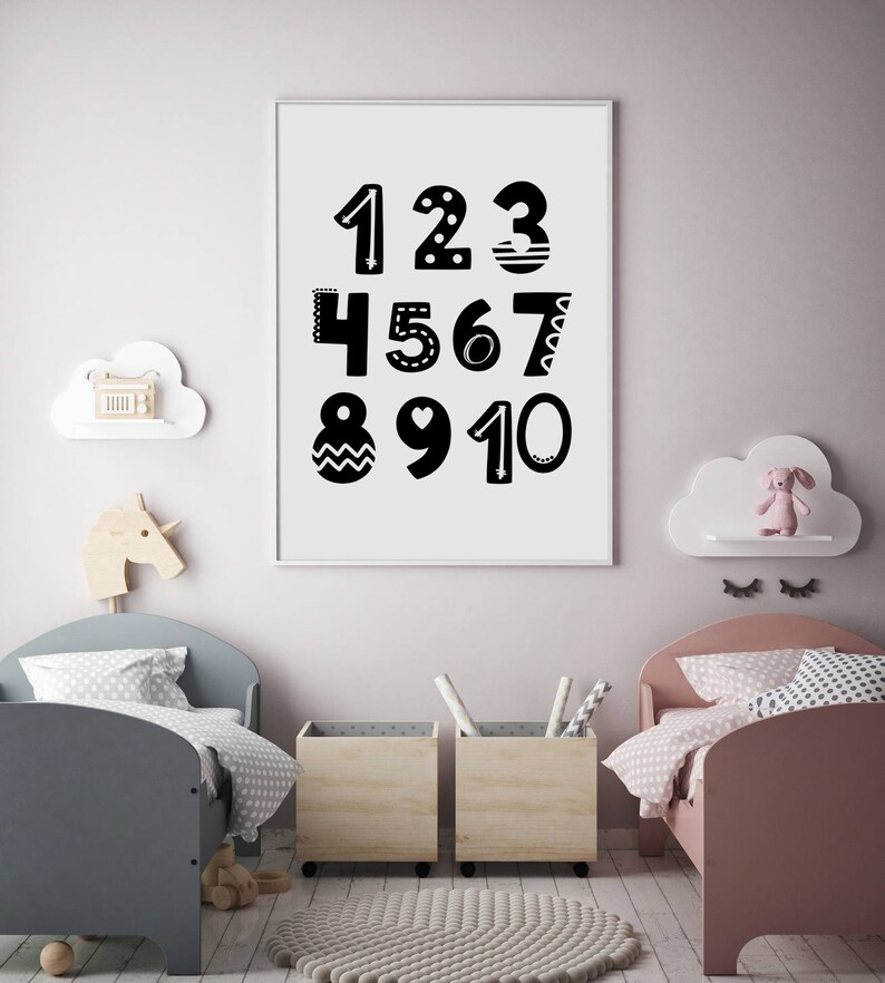 Nursery Numbers Nursery Decor 123 Print Playroom Printable - Etsy