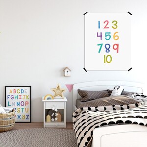 Watercolor Numbers Printable Poster, Numbers, Nursery Decor, Classroom ...