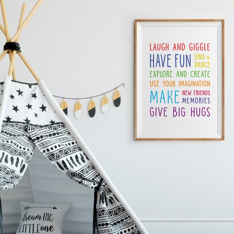 Kids Playroom Printable Art Playroom Rules Toy Room Art | Etsy