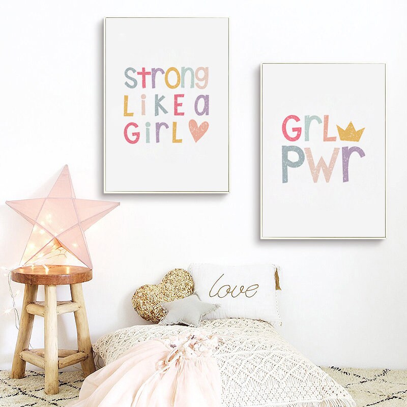 Strong Like a Girl Printable Poster Printable Art for Girls - Etsy