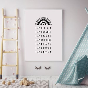 Affirmations Printable Poster, Nursery Poster, Affirmations for Kids ...