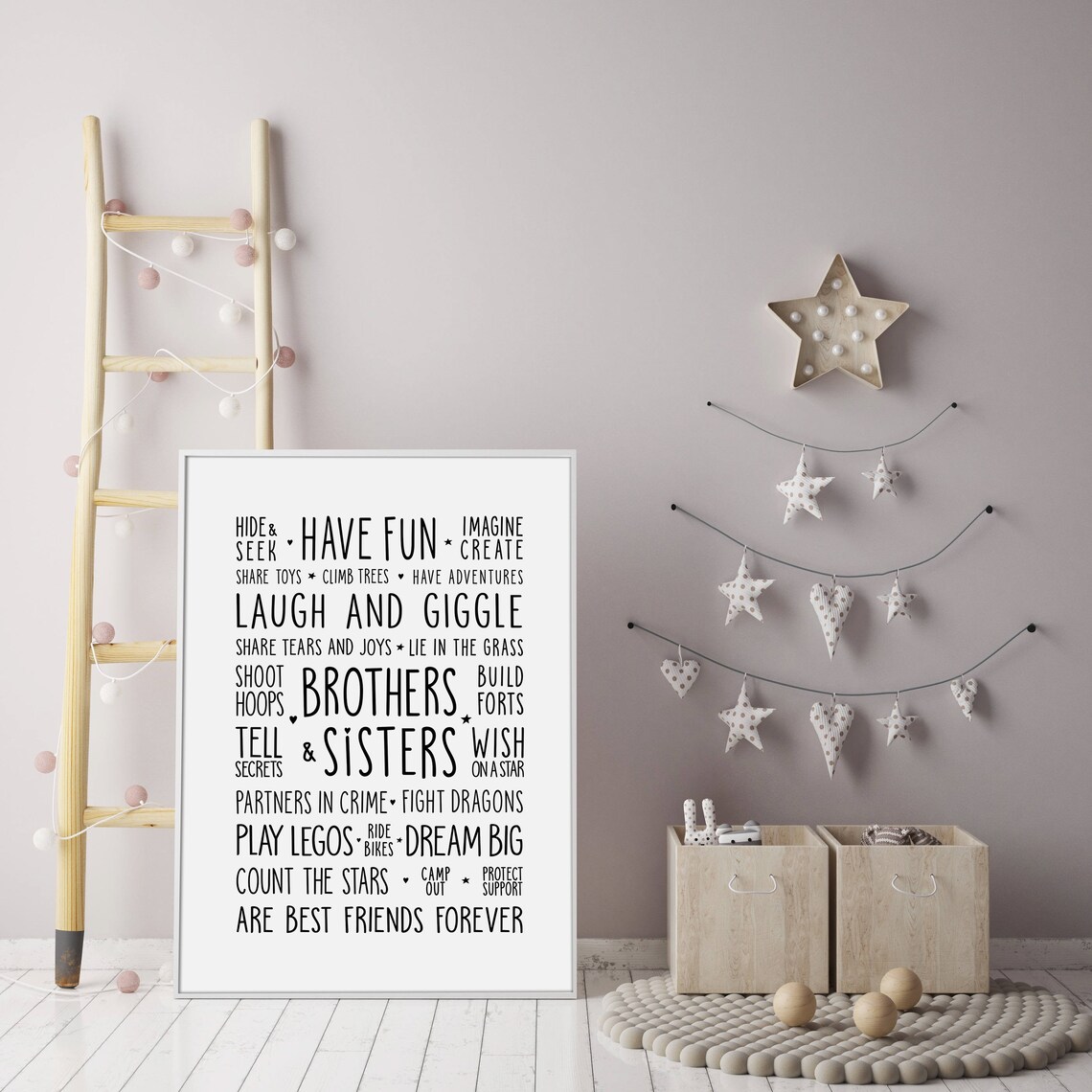 Brothers and Sisters Printable Art Set of 3 Vertical Posters | Etsy
