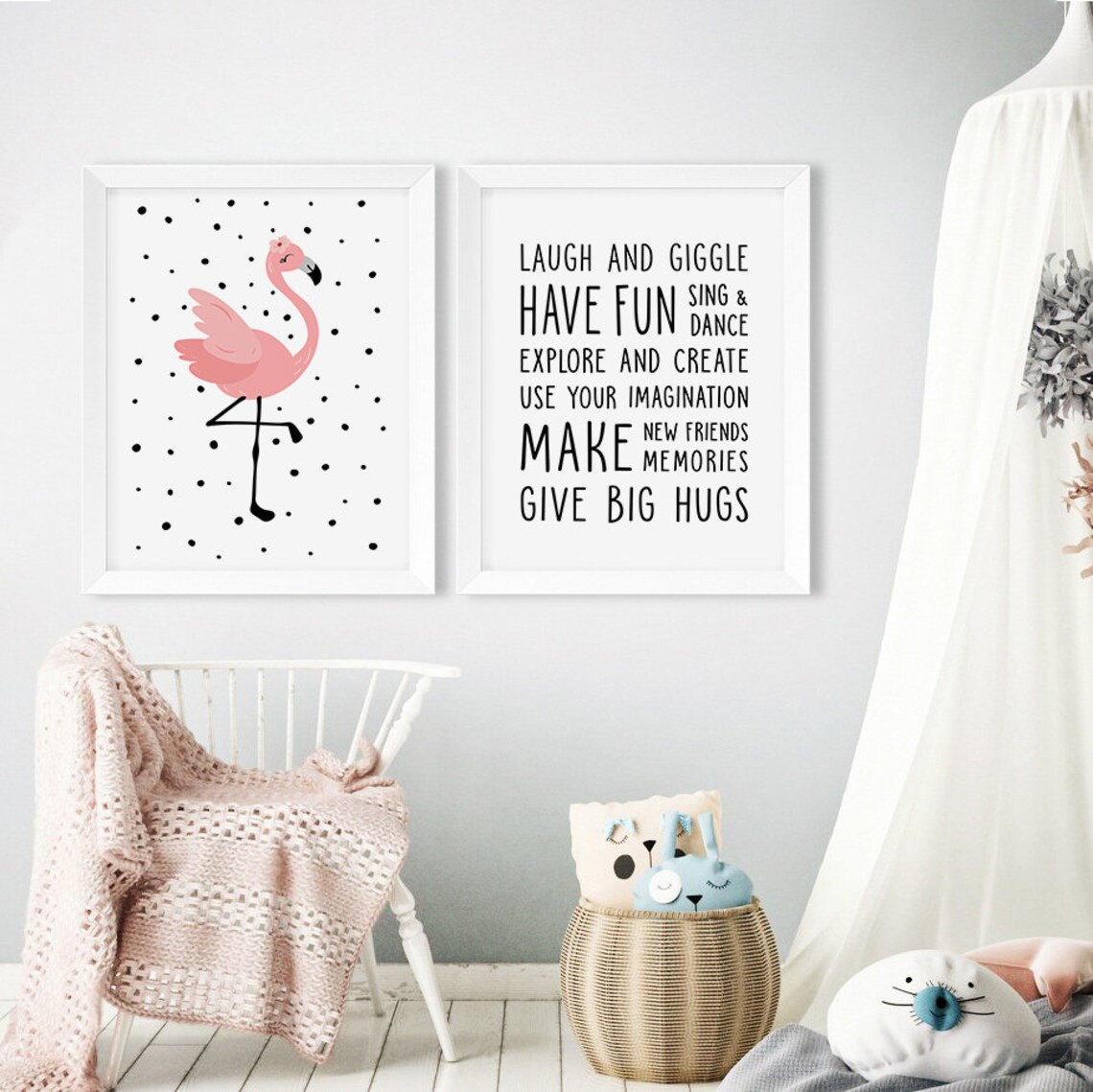 Flamingo Printable Poster Flamingo Wall Art Tropical Wall - Etsy