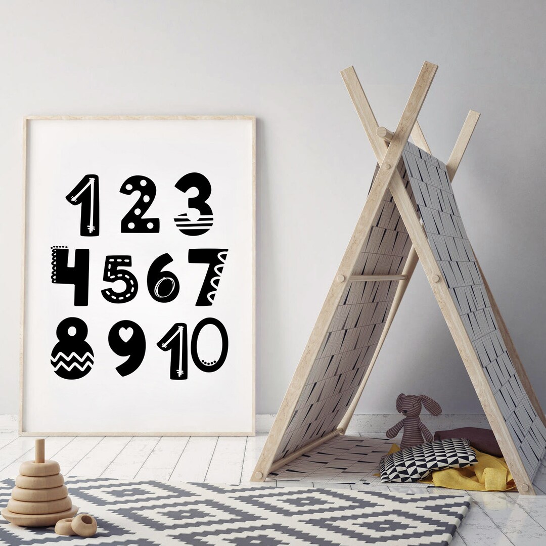 Nursery Numbers, Nursery Decor, 123 Print, Playroom Printable, Children ...