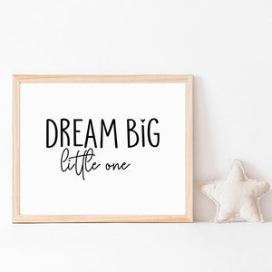 Dream Big Printable Poster, Kids Wall Art Kids Art Poster, Nursery Wall ...