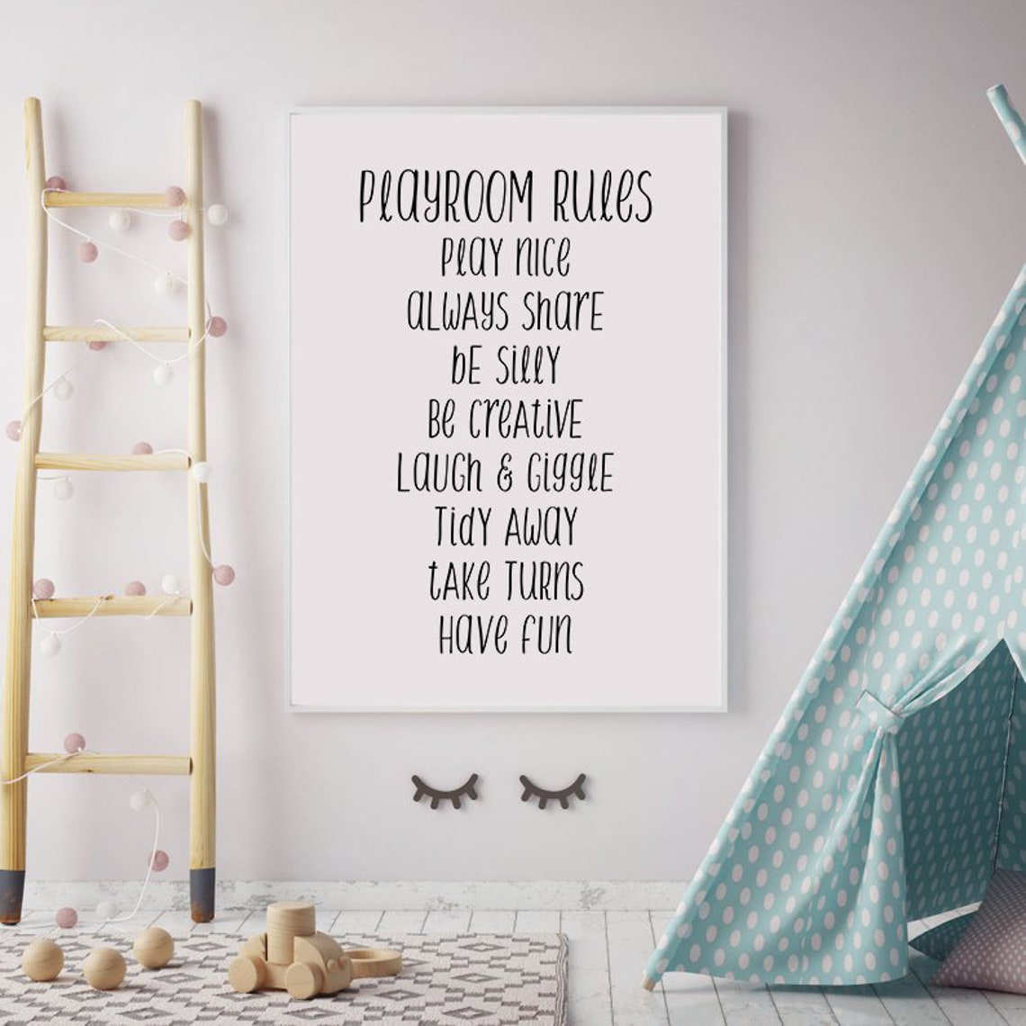Kids Playroom Rules Printable Art Shared Room Decorchildren - Etsy