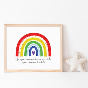 If You Can Dream It You Can Do It, Motivational Quote, Kids Wall Art ...