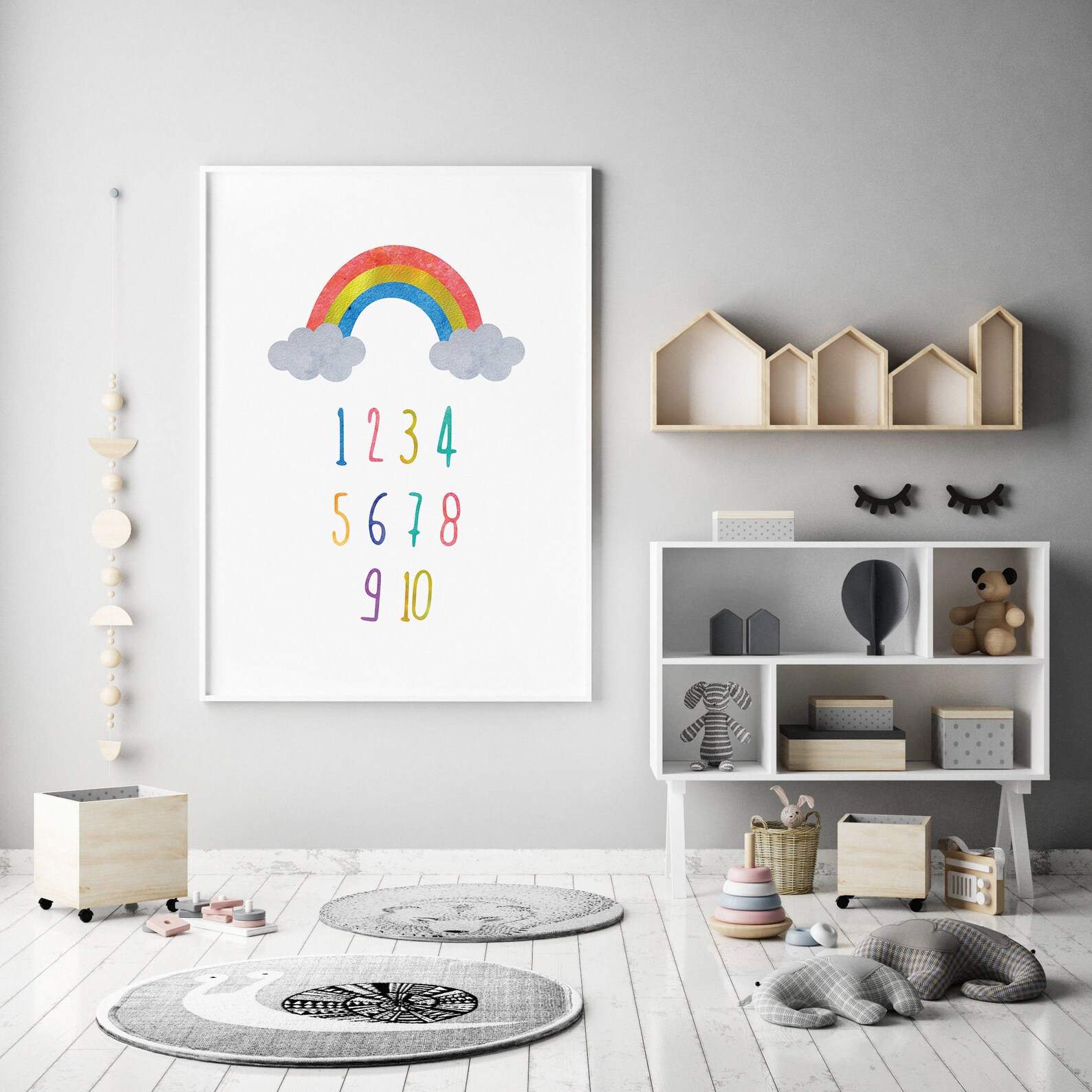 Rainbow Printable Poster Kids Bedroom Decor Watercolor - Etsy