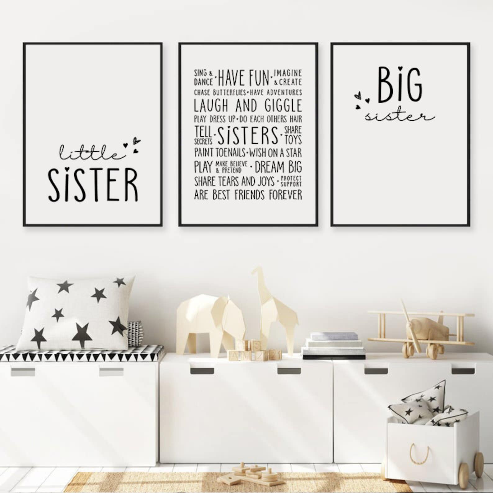 Sisters Wall Art Sister Quote Decor Girls Bedroom - Etsy