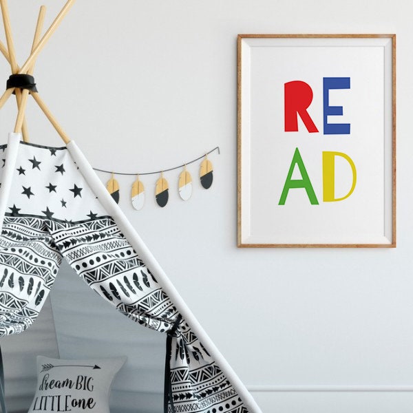 Read Poster Read Sign Playroom Printable Playroom Decor | Etsy