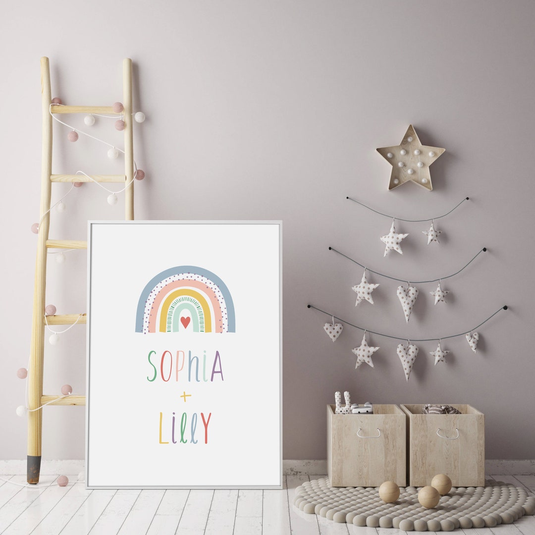 Personalized Sisters Poster, Girls Room Decor, Sisters Wall Art, Play ...