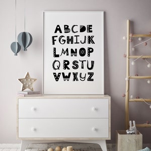 Alphabet Art Print, Art Print, Instant Download, Nursery Art Print ...