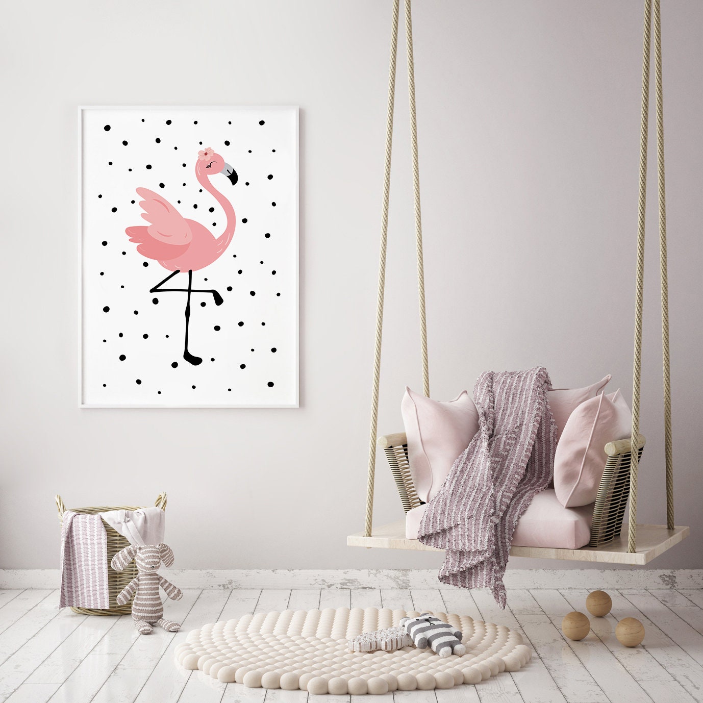 Flamingo Printable Poster Flamingo Wall Art Tropical Wall - Etsy