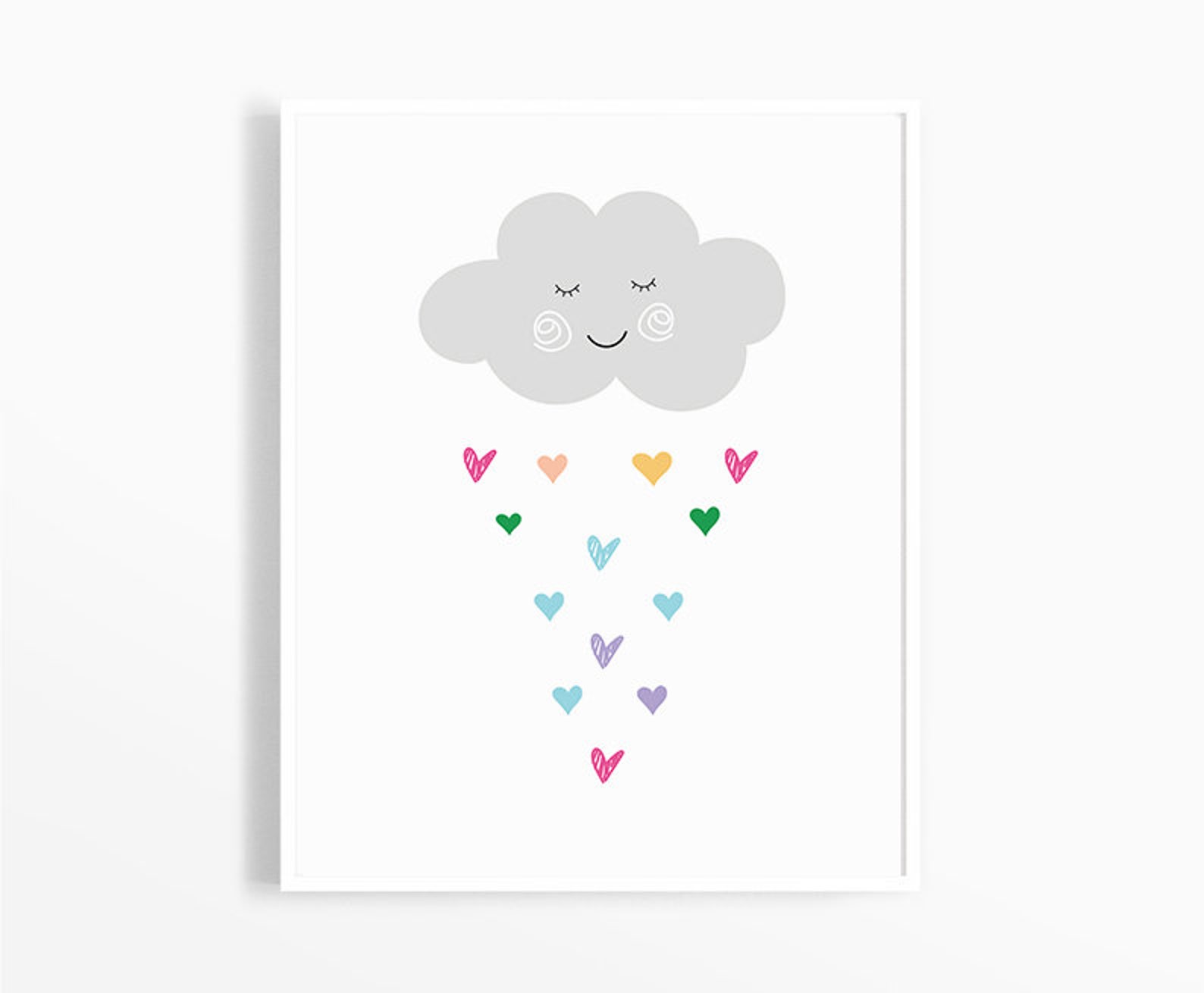 Sun Rainbow Cloud Prints Set of 3 Digital Wall Art Weather | Etsy