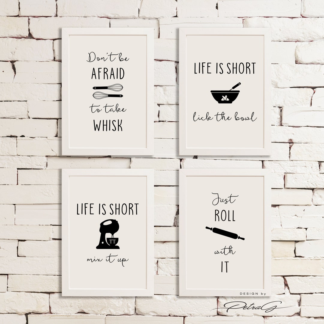 Kitchen Printable Set, Funny Kitchen Wall Decor, Kitchen Wall Art ...