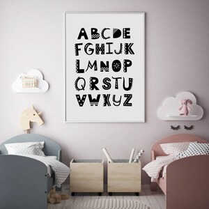 Alphabet Art Print, Art Print, Instant Download, Nursery Art Print ...