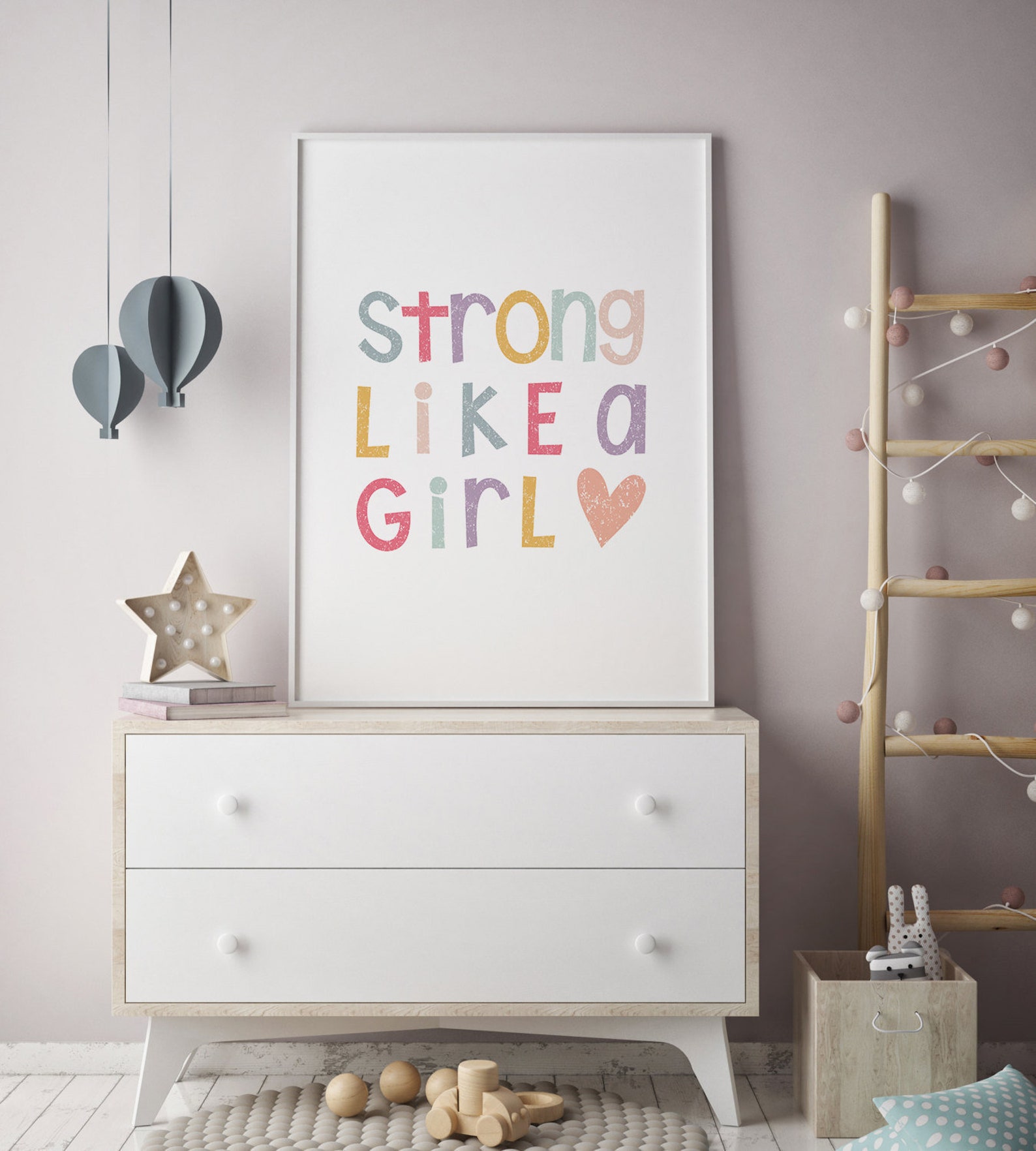 Strong Like a Girl Printable Poster Printable Art for Girls - Etsy