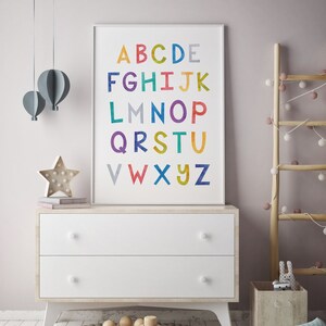 Watercolor Alphabet Printable Poster, ABC, Nursery Decor, Classroom ...