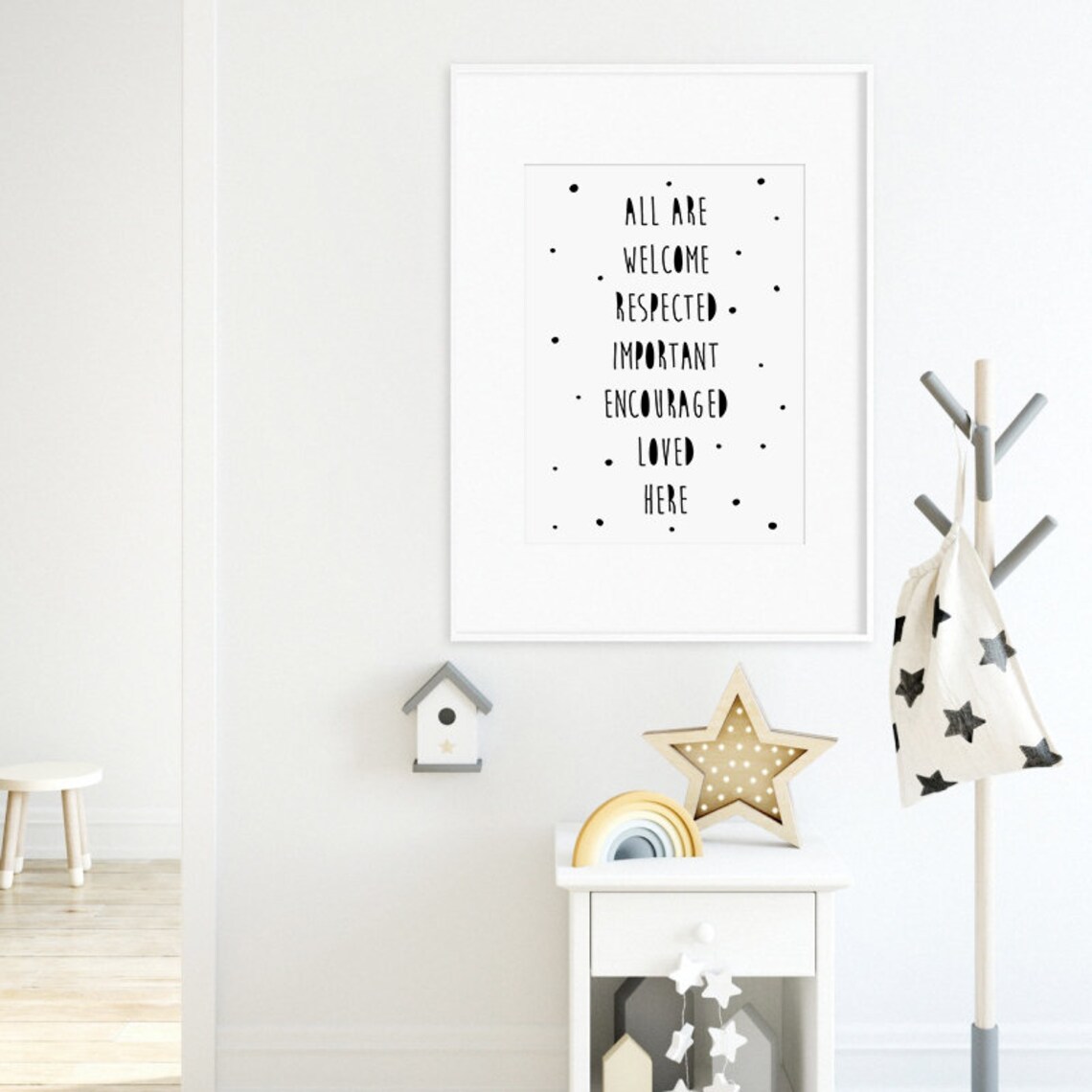 All Are Welcome Here Children's Wall Artinclusion - Etsy