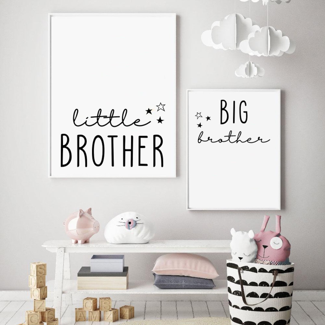 Little Brother Big Brother Wall Art,brothers Wall Decor,siblings Art ...