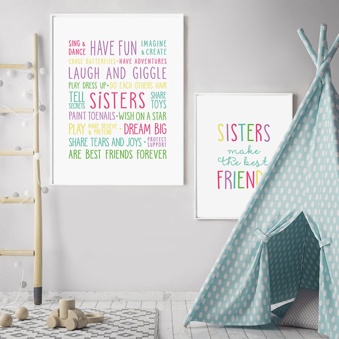 Sisters Room Wall Art-set of Two Printable Posterssisters | Etsy
