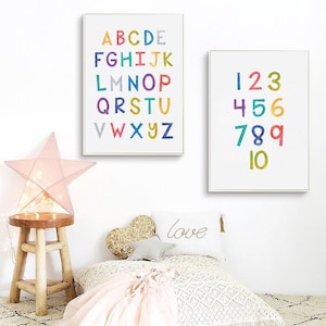 Watercolor Numbers Printable Poster, Numbers, Nursery Decor, Classroom ...