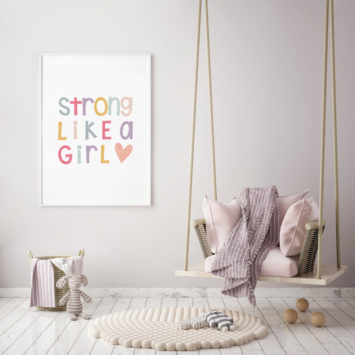 Strong Like a Girl Printable Poster Printable Art for Girls - Etsy