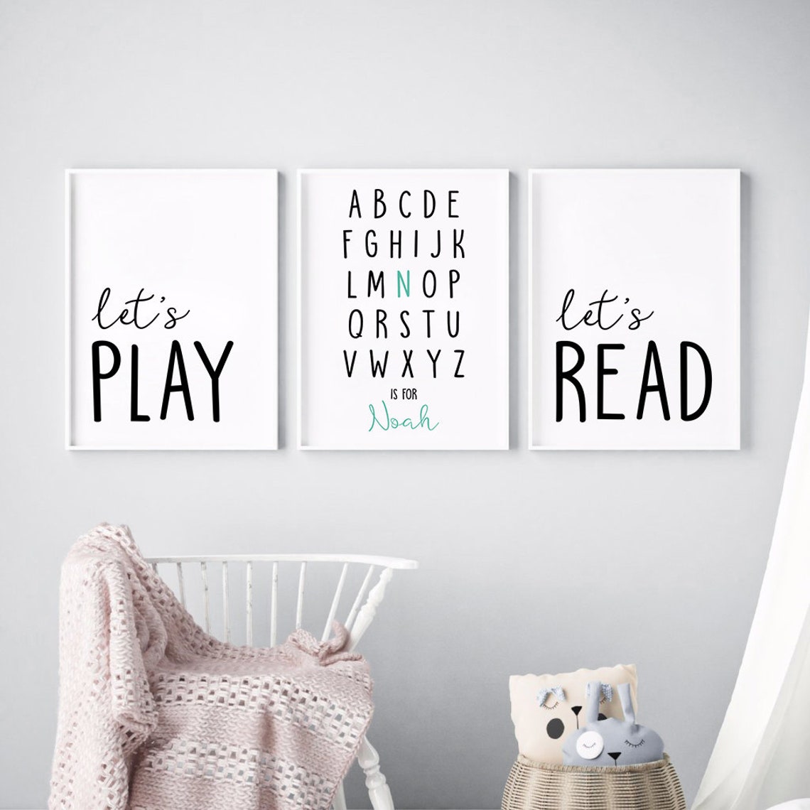 Set of 3 Printable Posterslet's Readpersonalized | Etsy