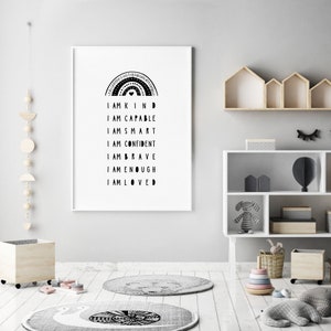 Affirmations Printable Poster, Nursery Poster, Affirmations for Kids ...