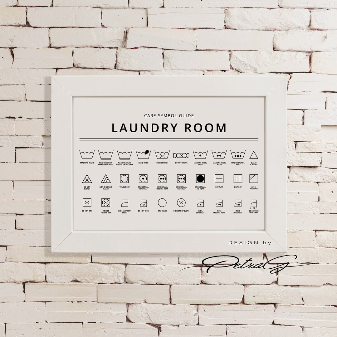 Laundry Room Symbols Print, Printable Art, Laundry Wall Decor, Laundry ...