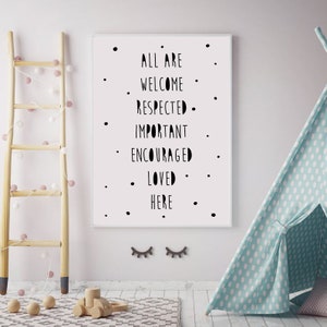 All Are Welcome Here, Children's Wall Art,inclusion Printable Poster ...