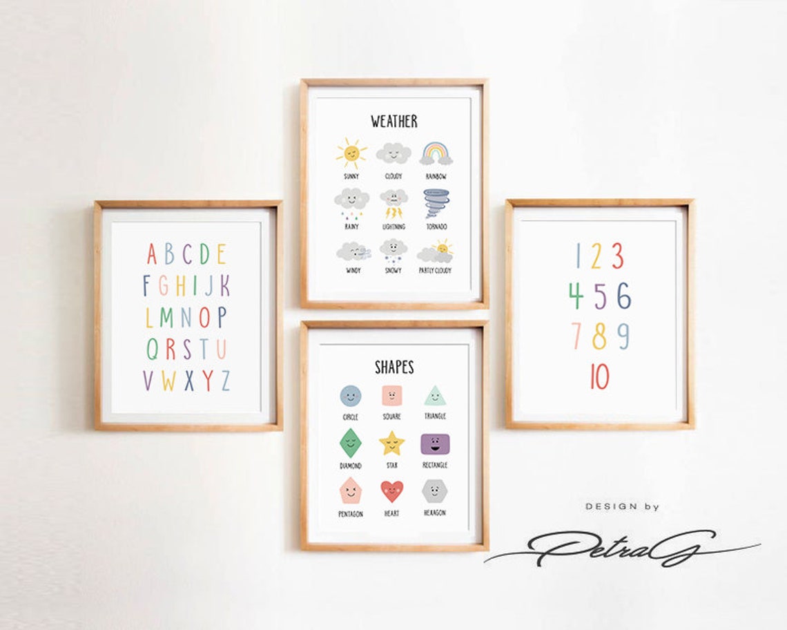 Set of 4 Printable Posterskids Printable Postershomeschool - Etsy