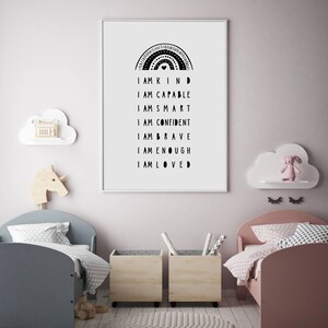 Affirmations Printable Poster, Nursery Poster, Affirmations for Kids ...
