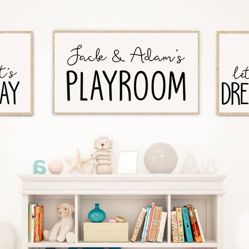 Set of 4 Printable Posters Let's Play Let's Read - Etsy
