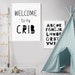Welcome to My Crib Printable Art Monochrome Nursery Decor - Etsy