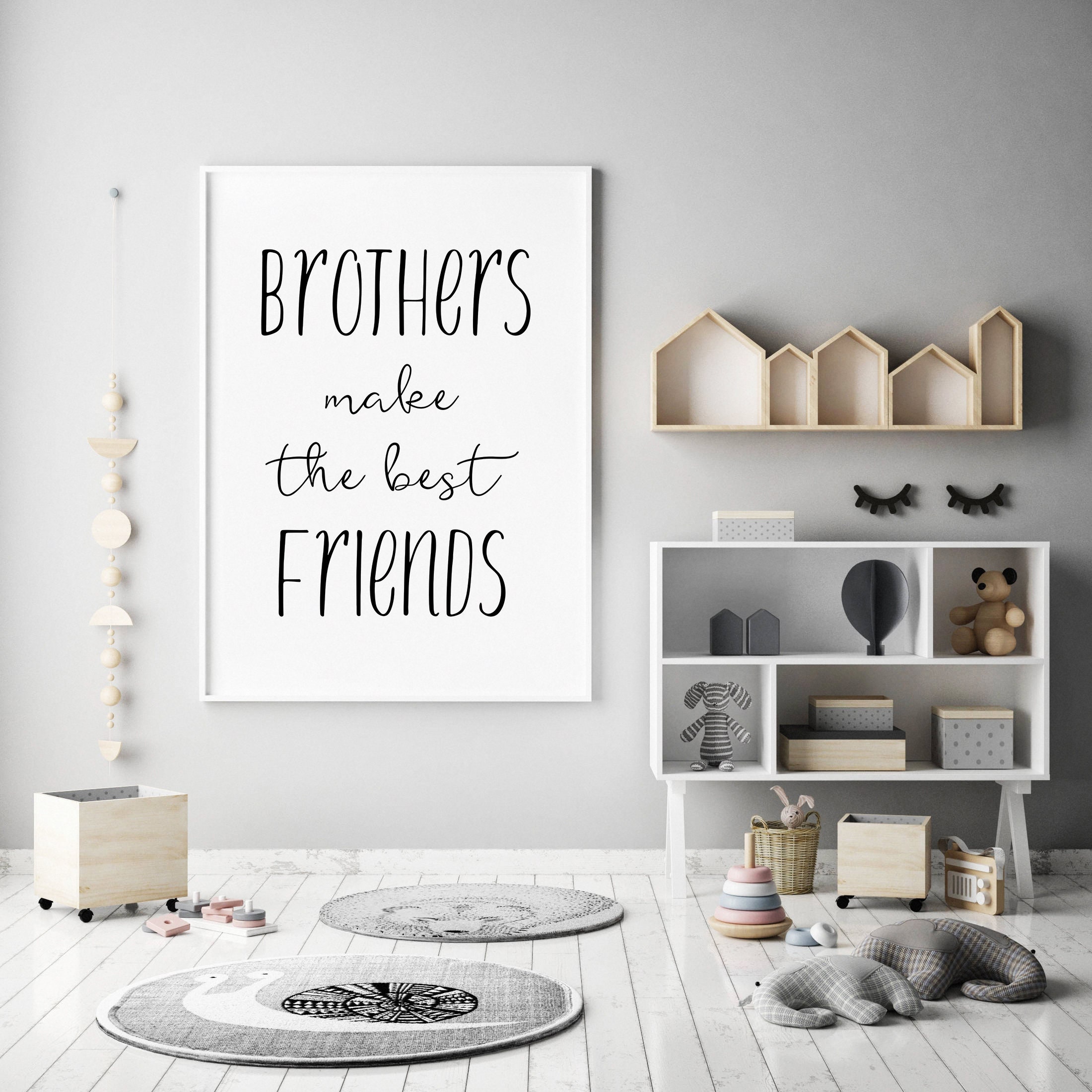 Boys Room Decor Brothers Make the Best Friends Kids Room Art | Etsy