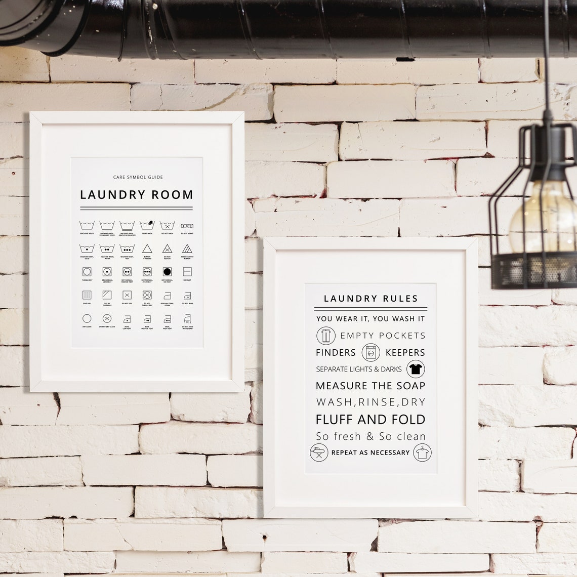 Laundry Rules Printable Art Digital Download Laundry Wall - Etsy