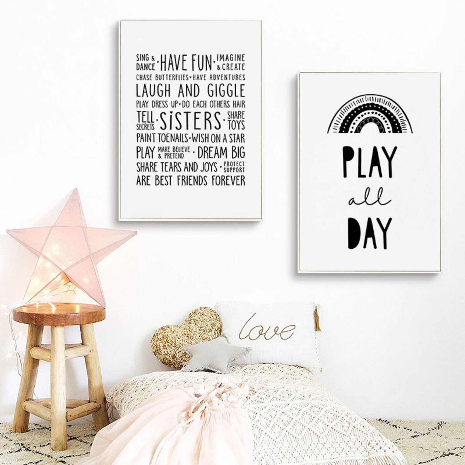 Sisters Wall Art Sister Quote Decor Girls Bedroom - Etsy