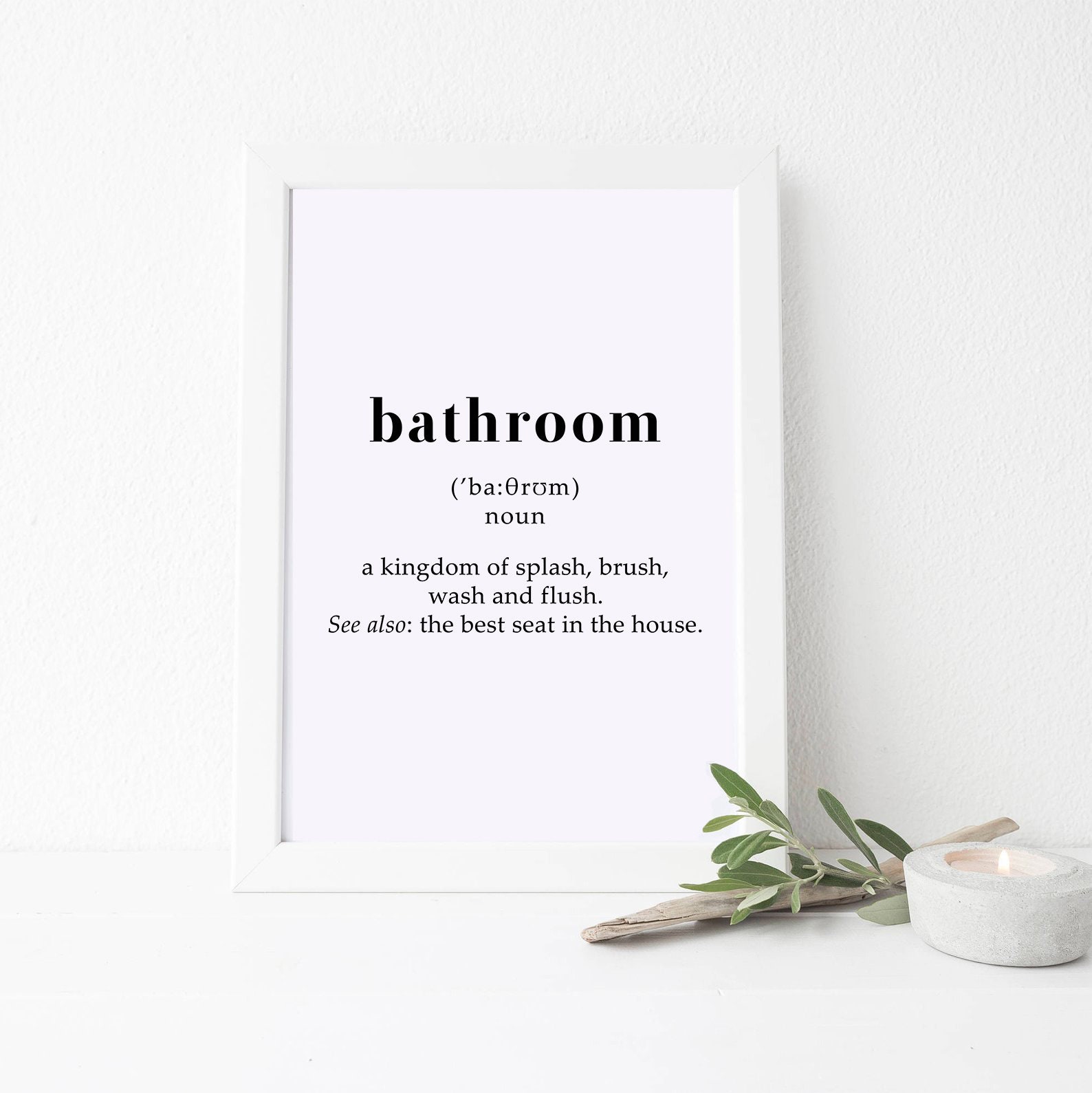 Bathroom Signs Bathroom Wall Art Definition Wall Decor | Etsy
