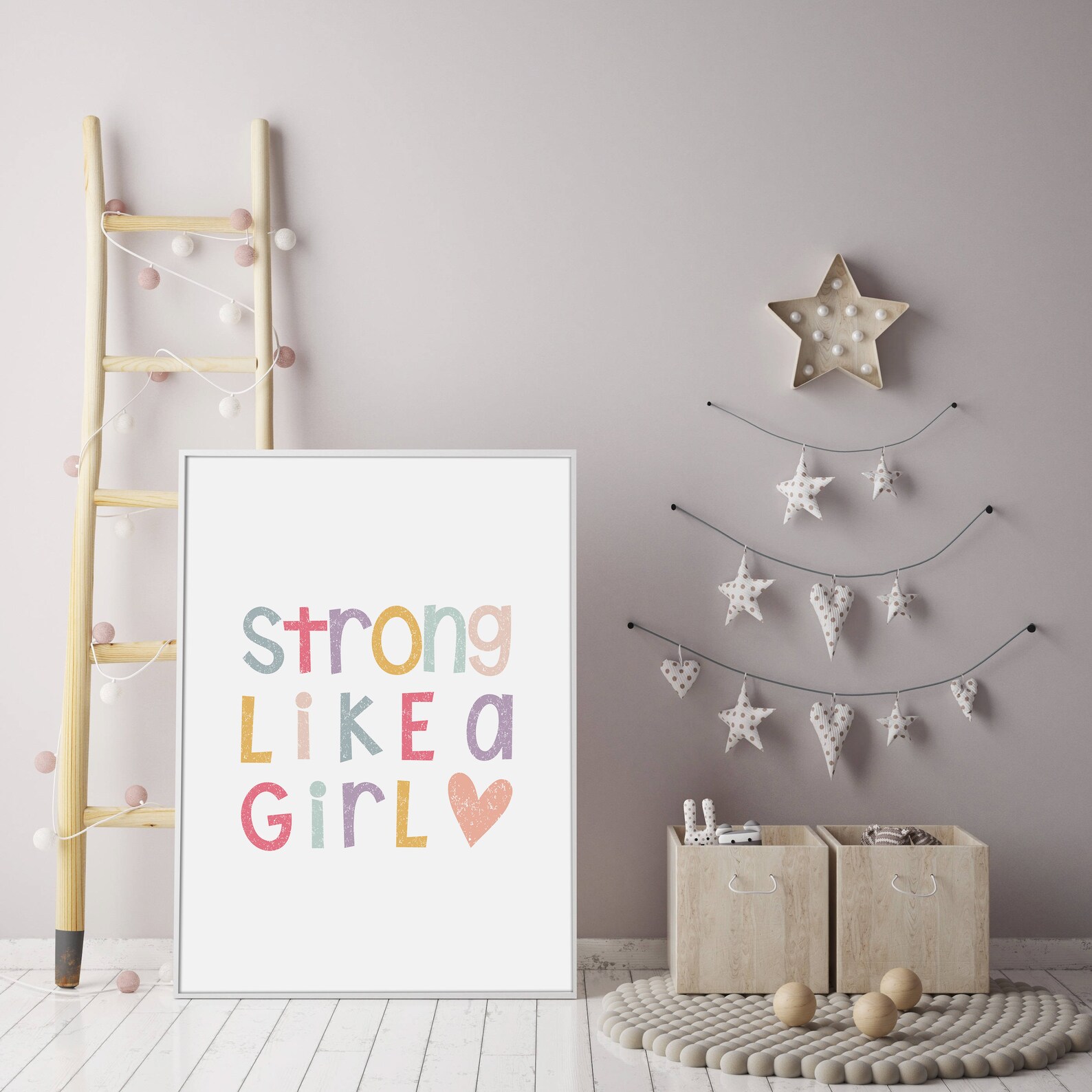 Strong Like a Girl Printable Poster Printable Art for Girls - Etsy