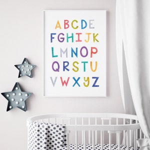 Watercolor Alphabet Printable Poster, ABC, Nursery Decor, Classroom ...