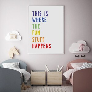 This is Where the Fun Stuff Happens Printable Poster Playroom - Etsy