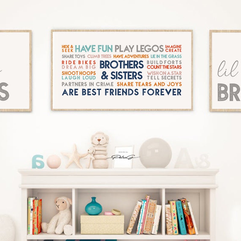 Big Sis Lil Bro Poster Etsy