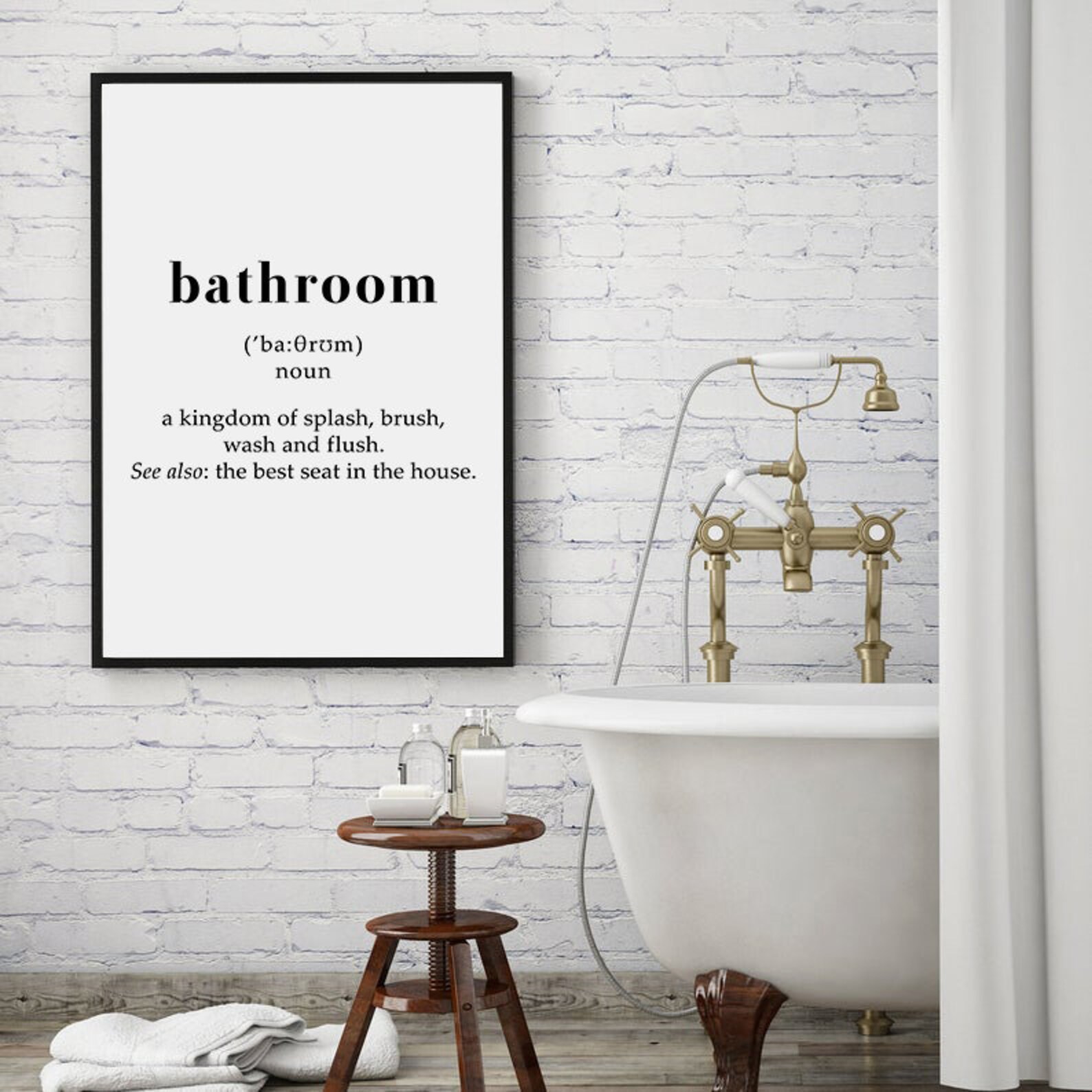 Bathroom Signs Bathroom Wall Art Definition Wall Decor | Etsy