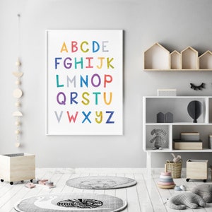 Watercolor Alphabet Printable Poster, ABC, Nursery Decor, Classroom ...