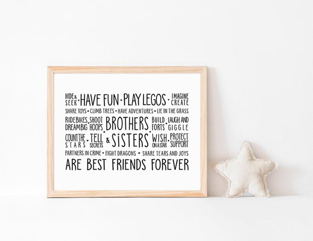 Brothers and Sisters Printable Art, Siblings Print, Playroom Wall Art ...
