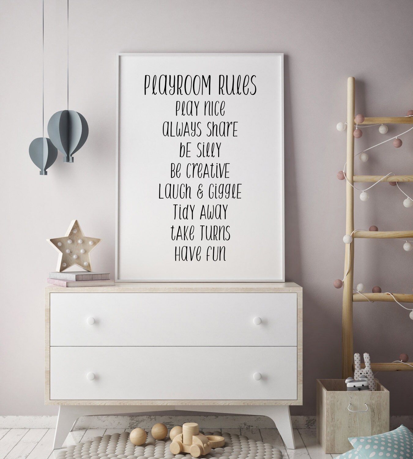 Kids Playroom Rules Printable Art Shared Room Decorchildren - Etsy
