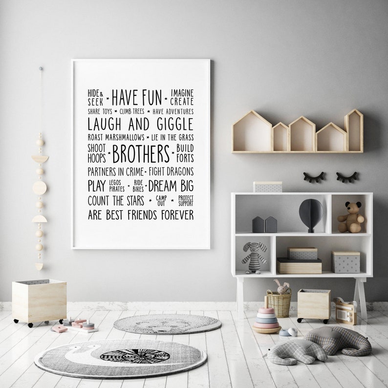 Brothers Shared Room DecorBoys Room Wall Art Boys Room | Etsy